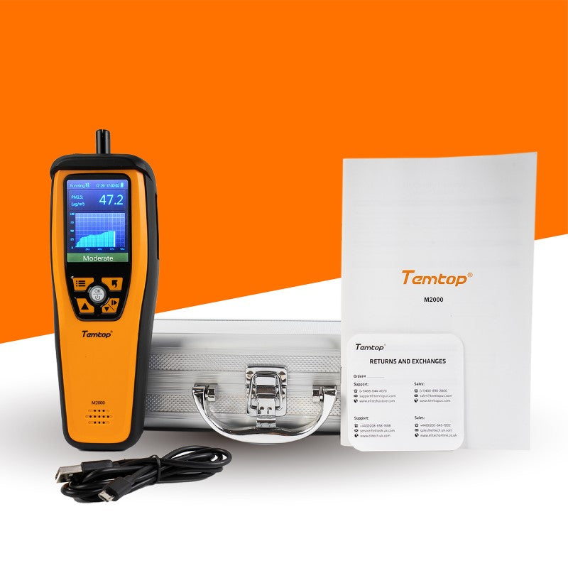 Temtop M2000C 2. CO2 air quality monitor for CO2 PM2.5 PM10 particles,