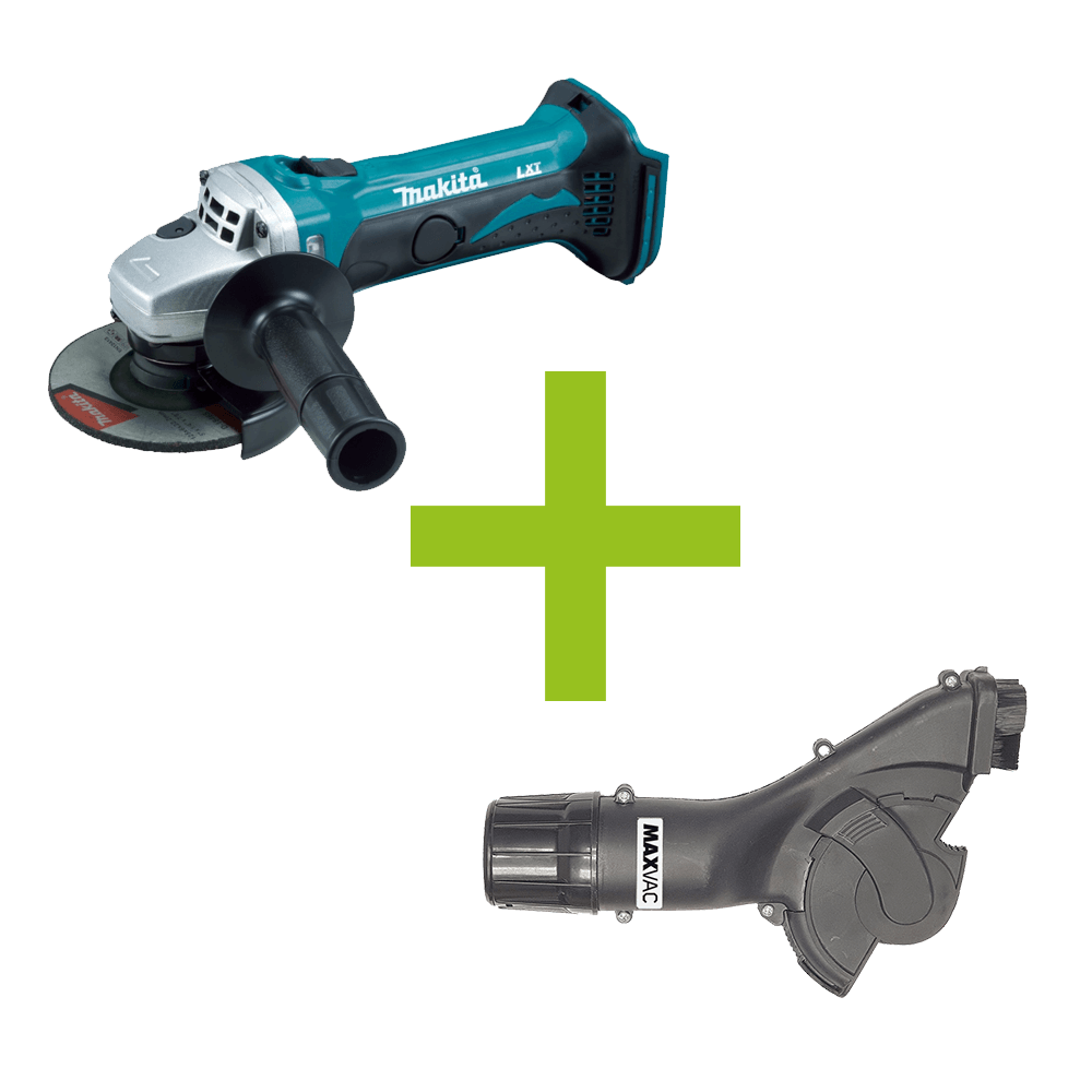 MAXVAC AGS-125 & Makita DGA452Z 115mm Angle Grinder Package, Pre-Insta