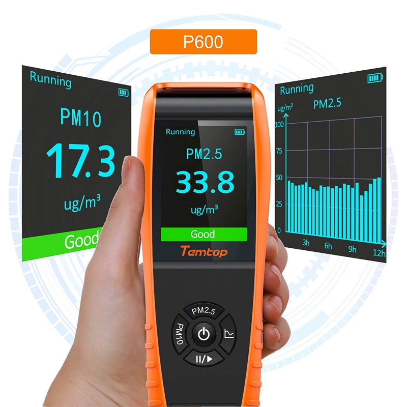 Temtop P600 Air Quality Monitor, Portable Laser PM2.5 PM10 Particle De