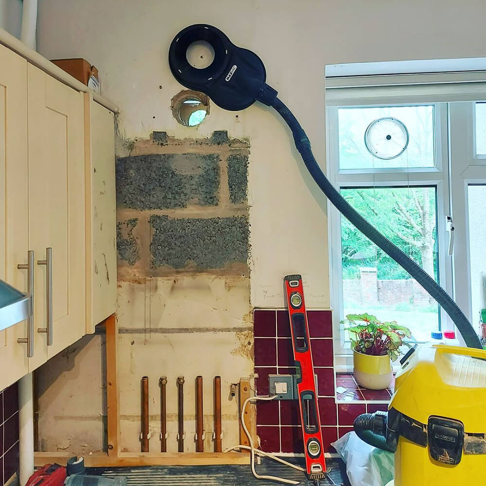 Ultimate Dust Free Drilling Of Holes up to 175mm | Dustarrest.com