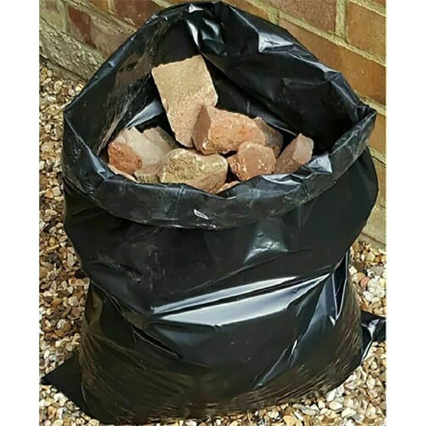 100 Builders Rubble Sacks Tear-Resistant, Black